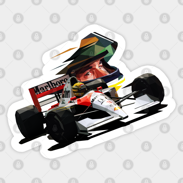Ayrton Senna Full Color - Ayrton Senna - Sticker | TeePublic