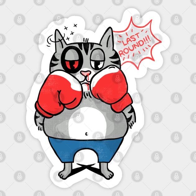 ONE LAST ROUND - Cat - Sticker | TeePublic