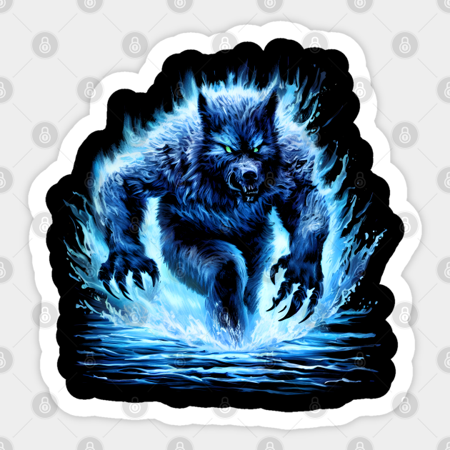 Werewolf night design - Werewolf - Sticker | TeePublic