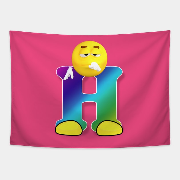 Letter H Alphabet Smiley Monogram Face Emoji Shirt for Men Women Kids ...