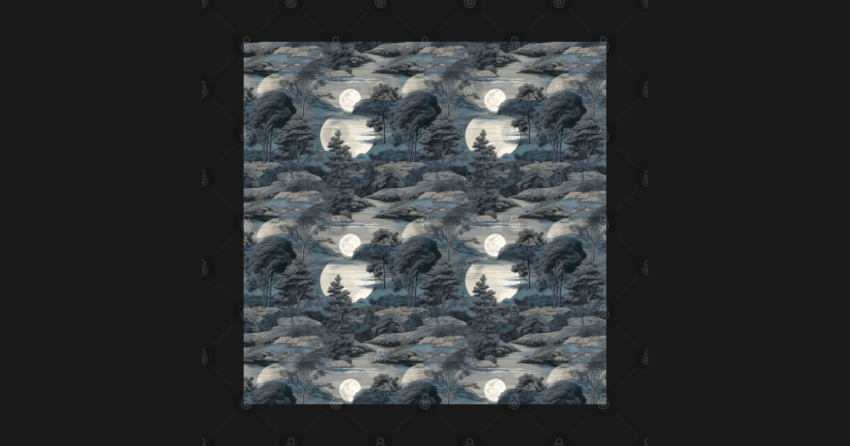 Moon Seamless Pattern Moonset Crescent Night Sky Space Lunar Eclipse ...