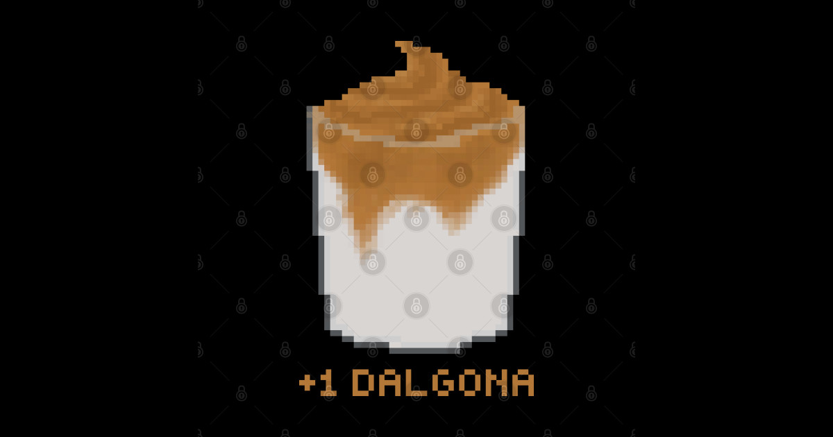 +1 Dalgona coffee pixel art - Dalgona Coffee - Posters and Art Prints ...