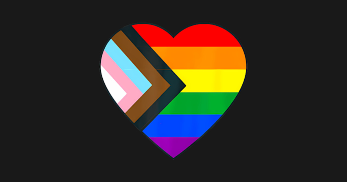 Progress Pride Flag Heart LGBTQ+ Inclusion & Love - Inclusion Love - T ...