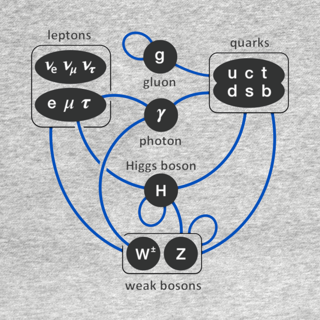 Standard Model Particles Higgs Boson Physics Theory - Physics - T-Shirt ...