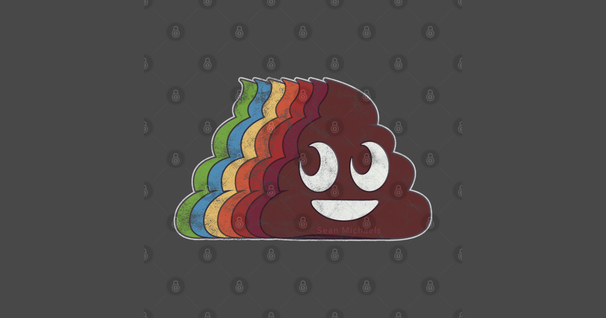 Retro style poop emoji - Poop Emoji - T-Shirt | TeePublic