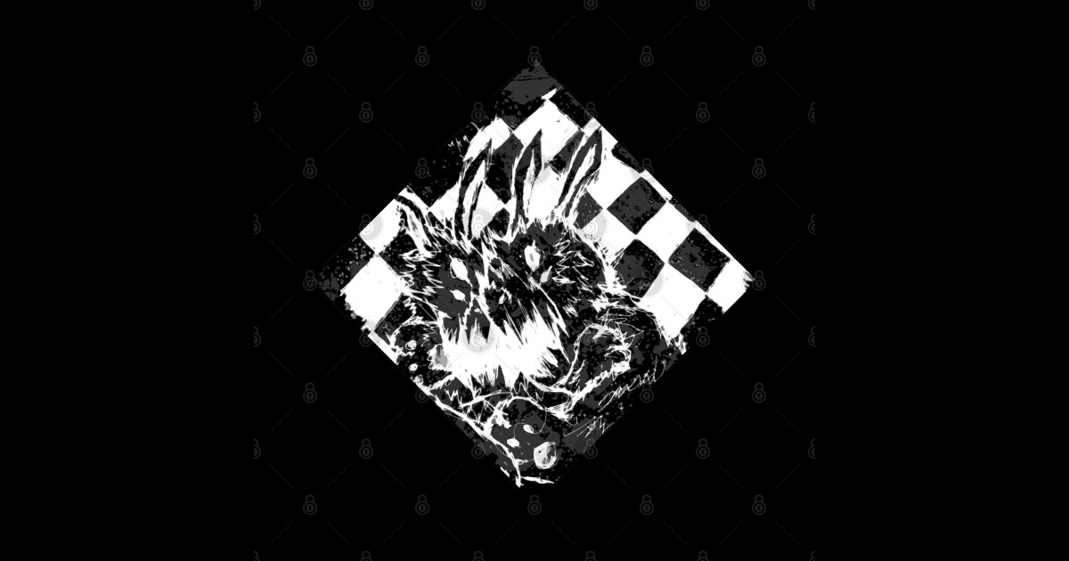 Horror Bunnies Black and White Inverted Colors - Bunnies - Sticker ...