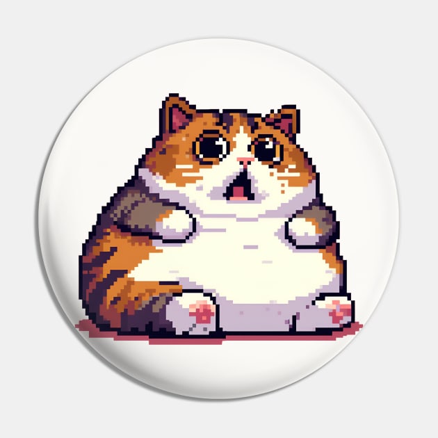 Shocked orange fat cat meme - Meme Cat - Pin | TeePublic