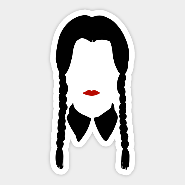 og wednesday addams outline - Wednesday - Sticker | TeePublic
