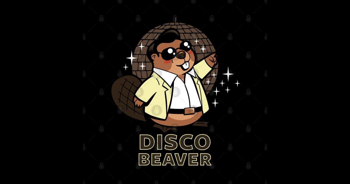 Disco Beaver Funny Cute Kawaii Retro Beaver Meme - Funny - Sticker ...