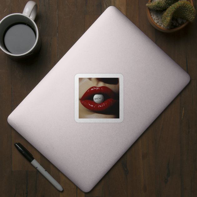 Bold & Playful Lips Bad Girl Design - Bold Playful Lips - Sticker ...