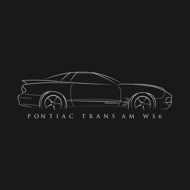 Pontiac Trans Am WS6 - profile stencil, white - Ws6 - T-Shirt | TeePublic