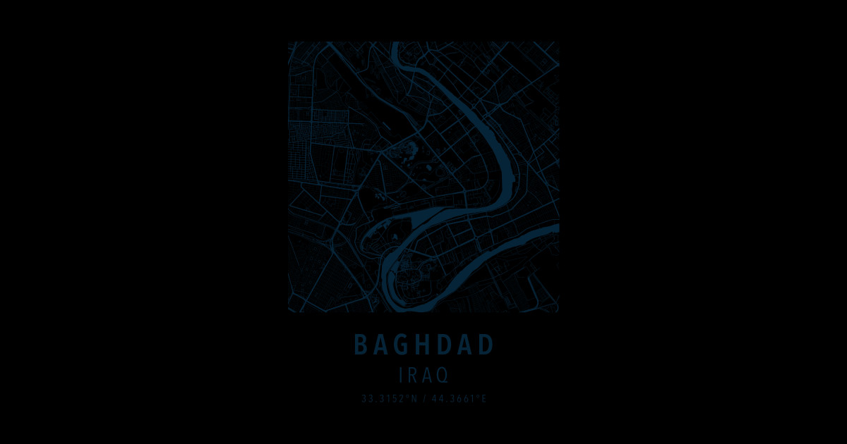 baghdad simple map - Map Print - Sticker | TeePublic