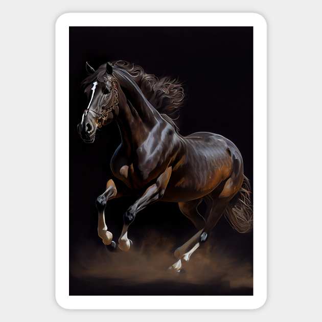 Trakehner Horse - Oil Paint - Horse Riding - Sticker | TeePublic