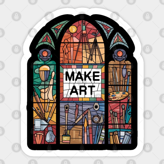 MAKE ART Symbols of Art - Make Art - Sticker | TeePublic