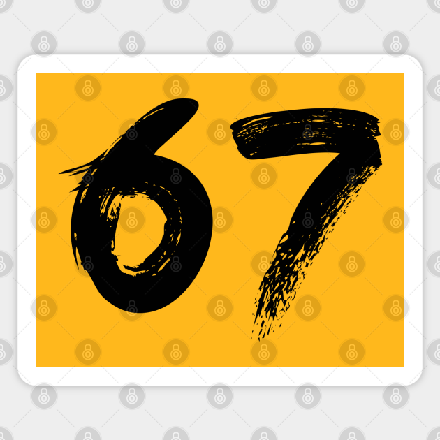 Number 67 - 67 - Sticker | TeePublic