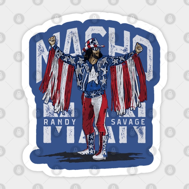 Macho Man Stars And Stripes - Macho Man - Sticker | TeePublic
