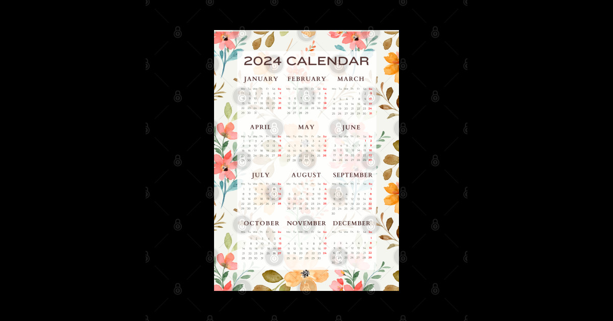 2024 flower wall calendar - 2024 Calendar - Posters and Art Prints ...