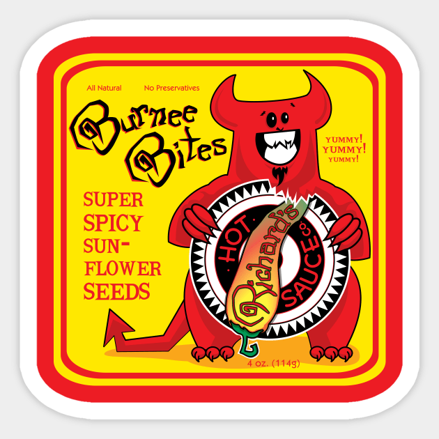 Burnee Bites (Square) - Hot Sauce Lover - Sticker | TeePublic