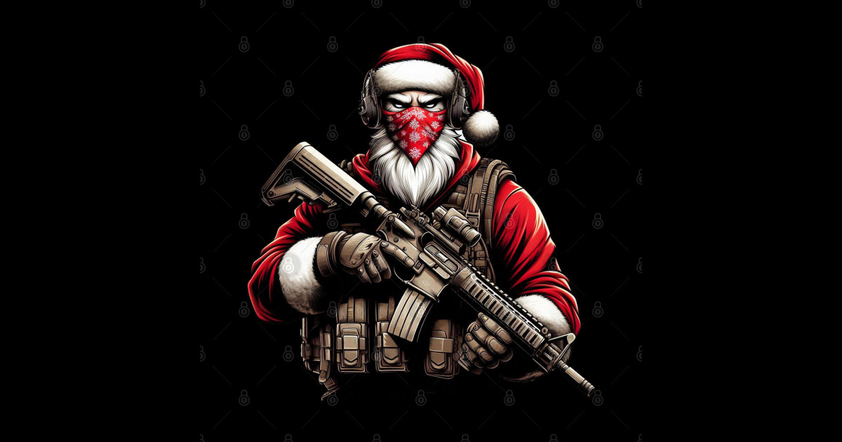 Tactical Santa - Santa - Sticker | TeePublic