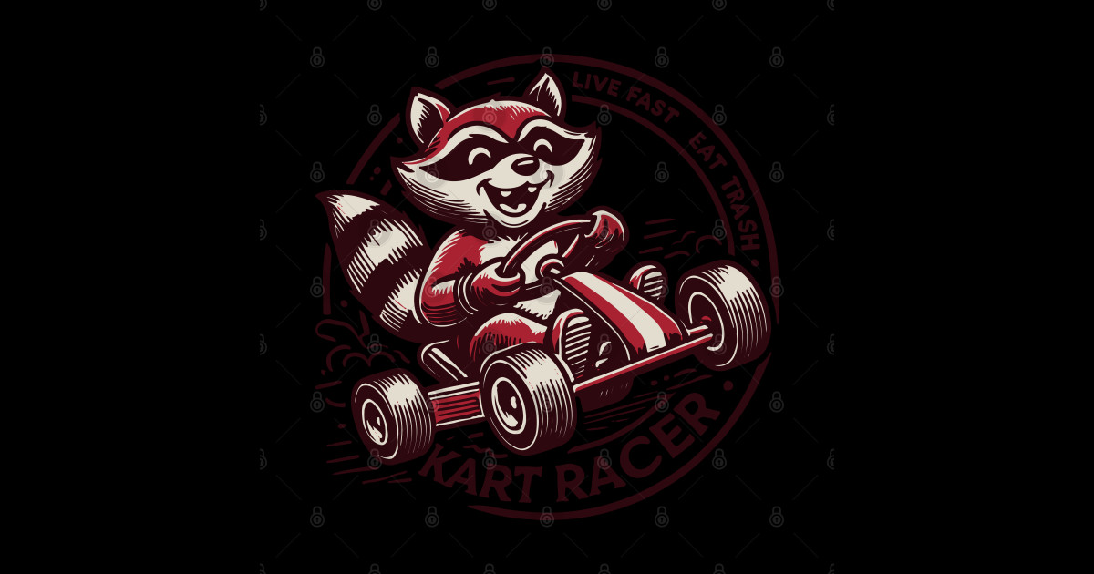 Kart Racer Raccoon: Live Fast & Eat Garbage - Children - Tapestry ...