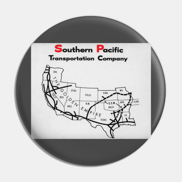 1981 Southern Pacific Route Map - Southern Pacific - Pin | TeePublic