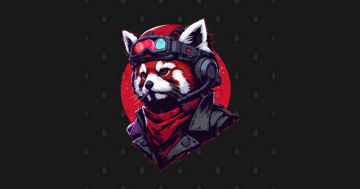 Red Panda Soldier Night Vision - Panda Soldier - T-Shirt | TeePublic