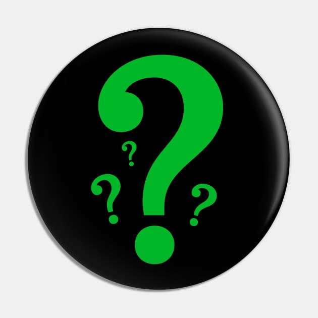 Green Question Mark - Riddler Question Mark - Pin | TeePublic