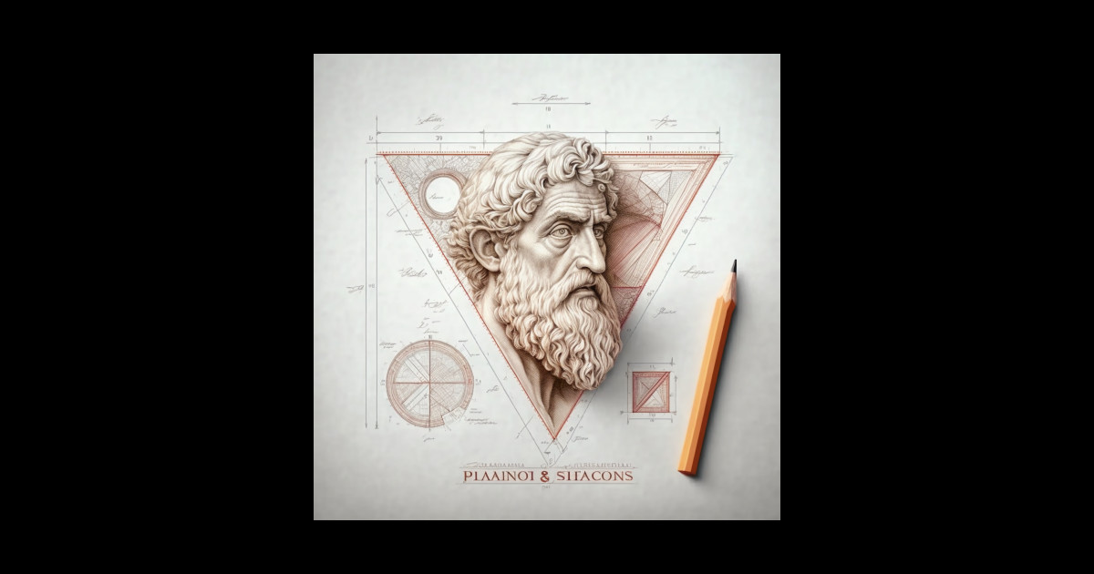 Pythagoras Portrait in Fibonacci Style Spiral Infographic Hand Drawn ...