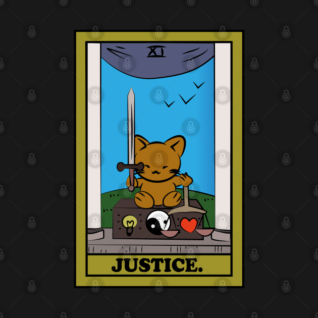 TAROT CARDS | JUSTICE. | CAT - Tarot - T-Shirt | TeePublic