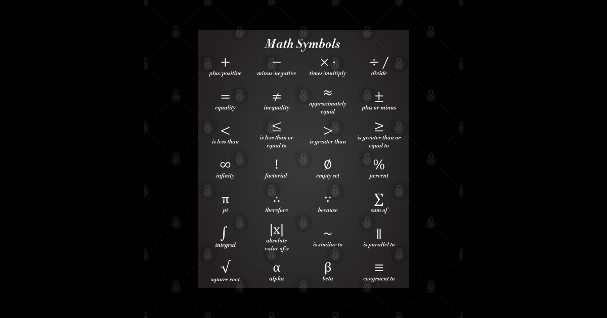 Math Symbols - Maths Symbols - Sticker | TeePublic