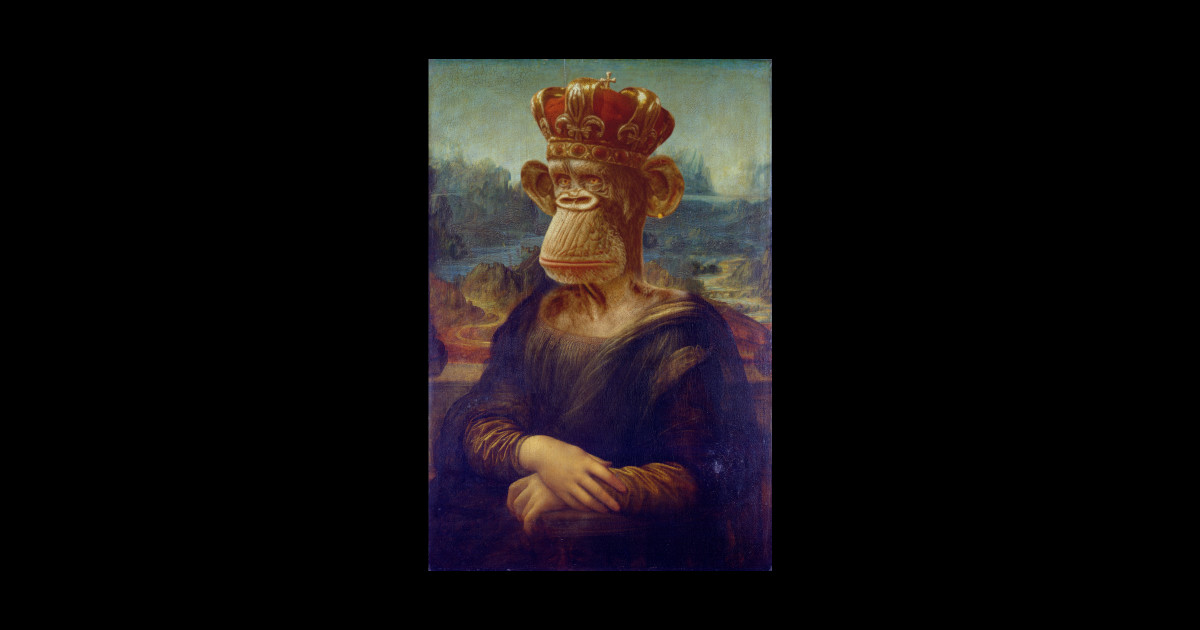 Monkey Lisa - Mona Lisa - Sticker | TeePublic