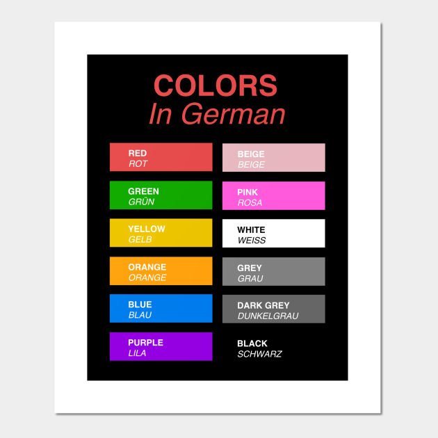 Colors in German - German - Posters and Art Prints | TeePublic