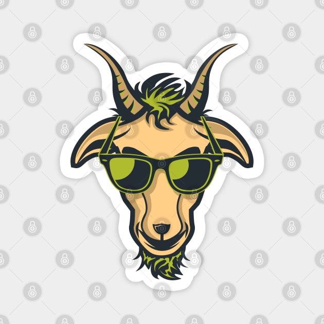 Goat with Glasses - Green Drawing Illustrattion - Goat With Glasses ...