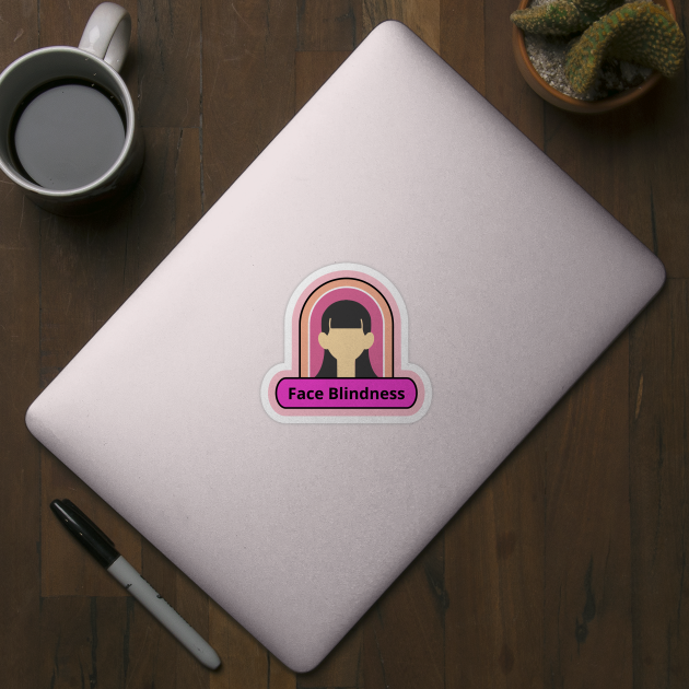 face blindness girl - pink background - Visually Impaired - Sticker ...