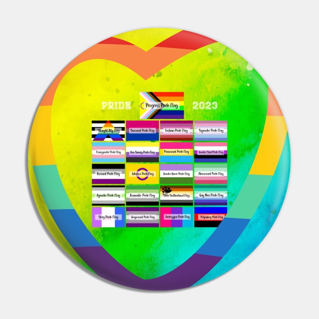 Inclusive Pride Flags - Pride - Pin | TeePublic