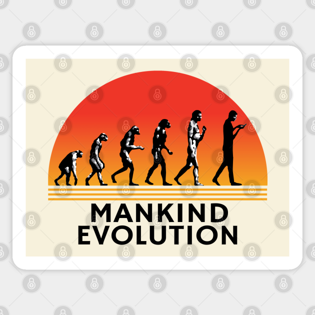Vintage Mankind Evolution - Evolution Of Man - Sticker | TeePublic
