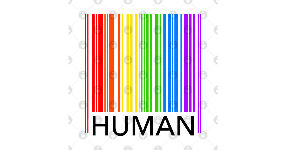 HUMAN - Rainbow Barcode - PRIDE BARCODE - Rainbow Barcode - T-Shirt ...