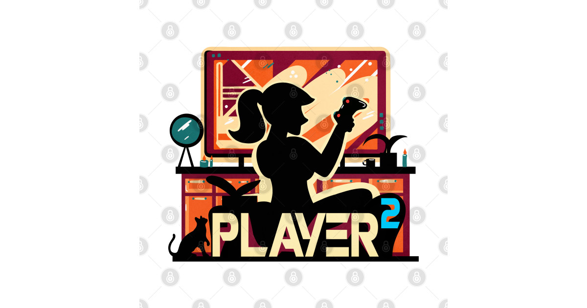 Player Two Girlfriend Couple Matching Video Game - Video Game - T-Shirt ...