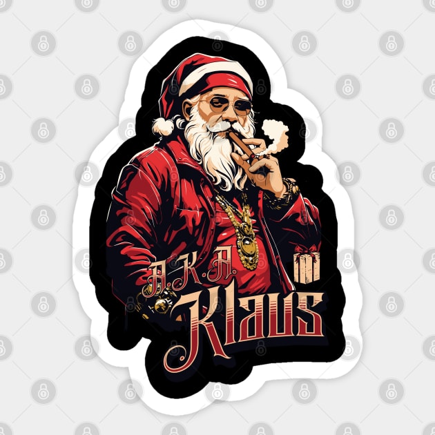 A.K.A. Klaus: The North Pole Kingpin - Santa Claus Gangster - Sticker ...
