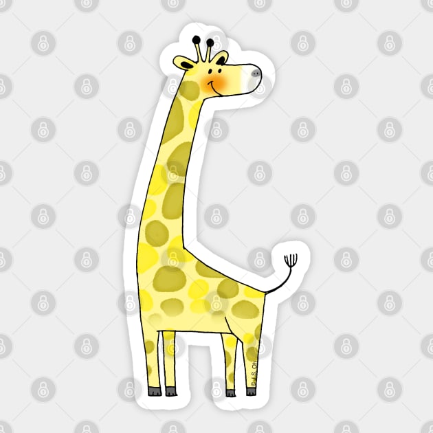 cute giraffe cartoon - Giraffe - Sticker | TeePublic