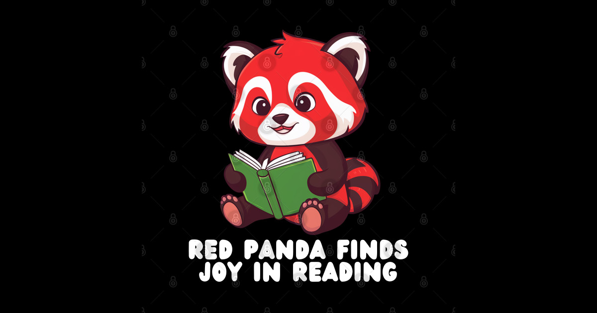Adorable Red Panda Reading a Book - Red Panda Cute - Sticker | TeePublic