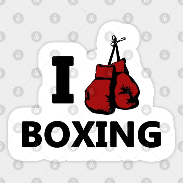 I Love Boxing - Boxing - Sticker | TeePublic