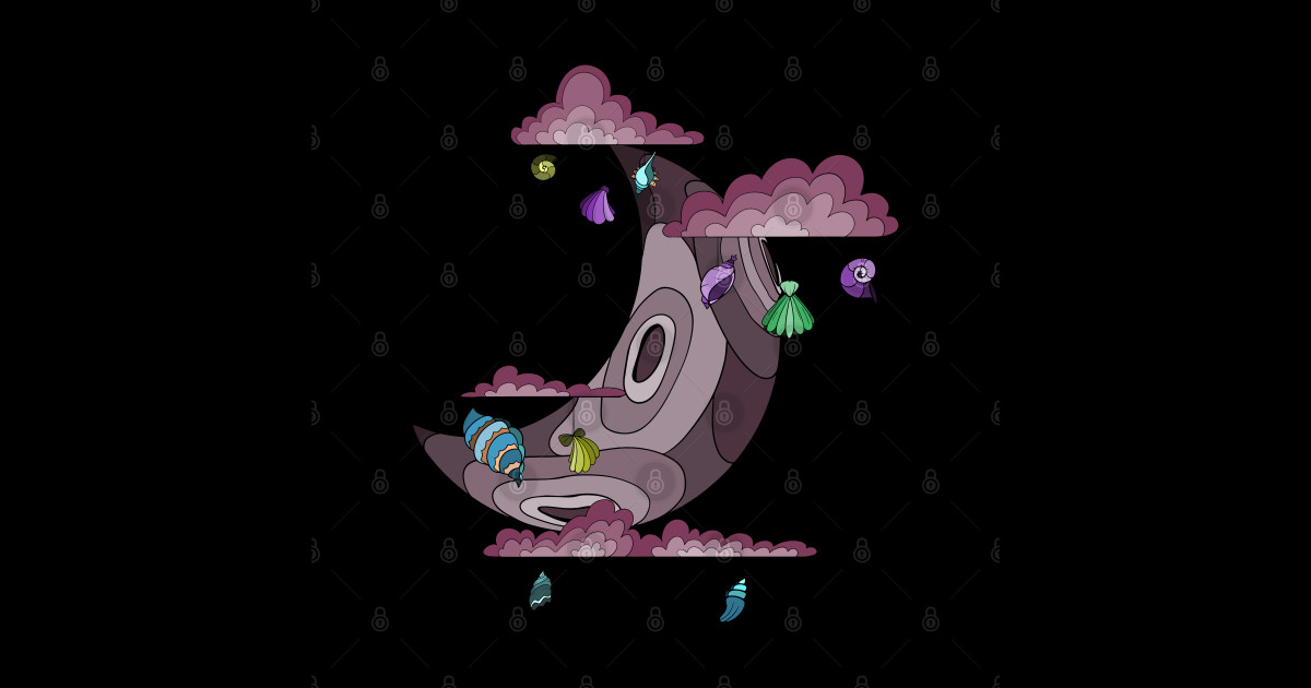 Raining shells - Moon Seashells - Sticker | TeePublic