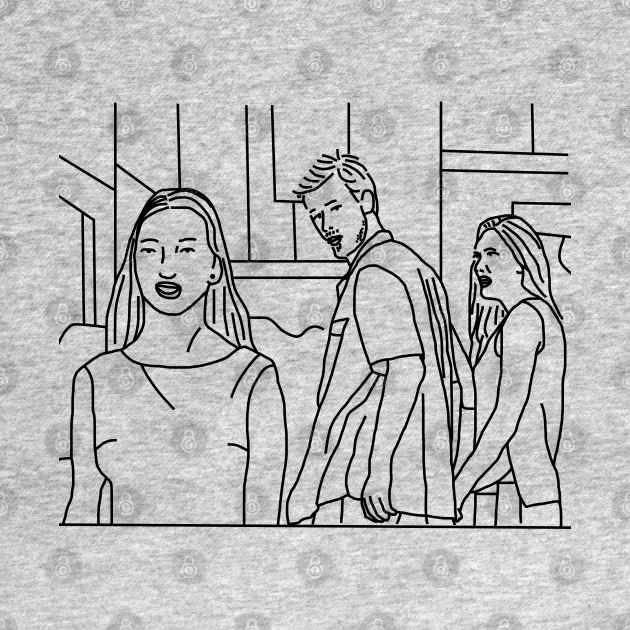 Distracted Boyfriend Meme Line Art - Meme - T-Shirt | TeePublic