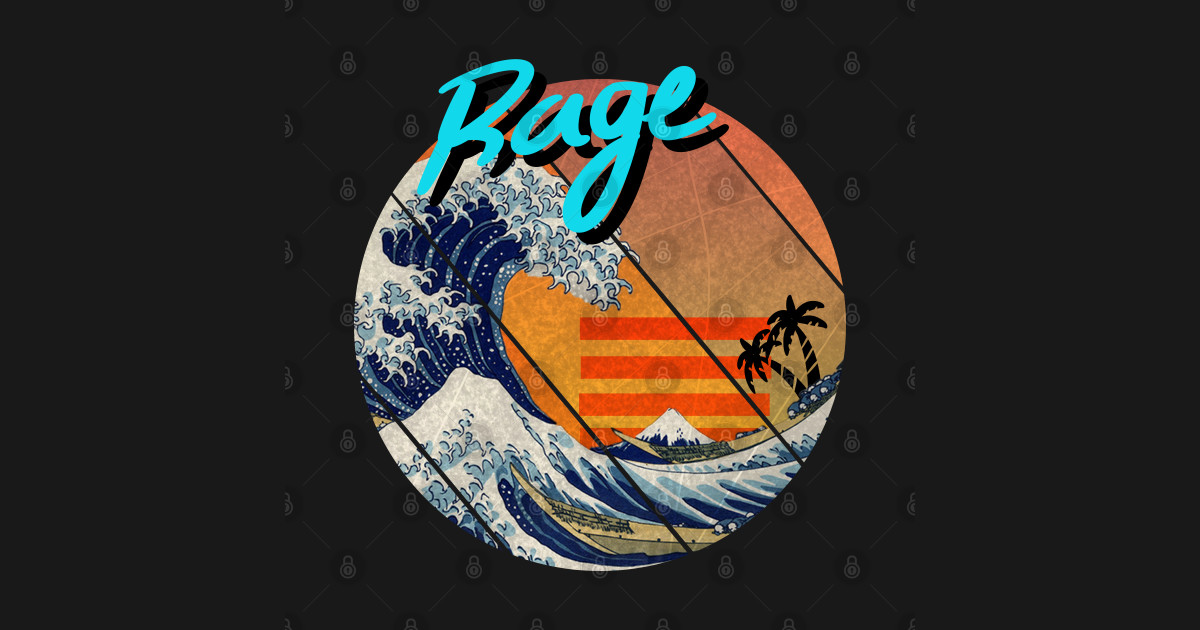 The Great Wave Retro - Rage - Retro Wave - T-Shirt | TeePublic