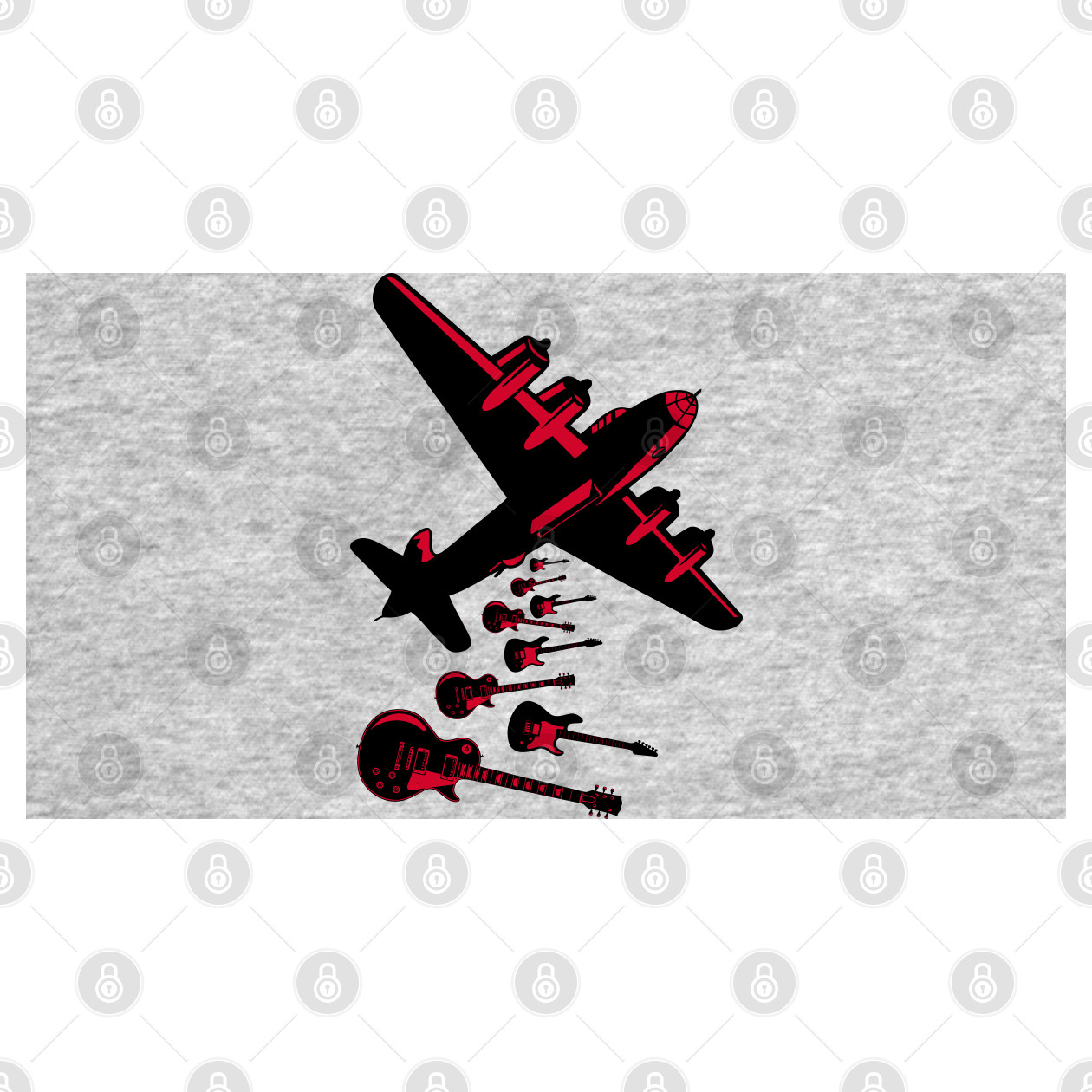 Guitar Bomber Dropping Rock Bombs - Guitarist - T-Shirt | TeePublic