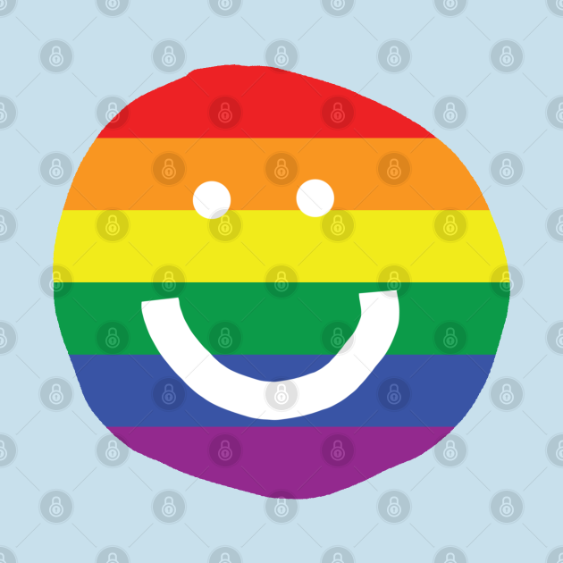 Pride Smiley Face White Eyes - Pride Month - T-Shirt | TeePublic