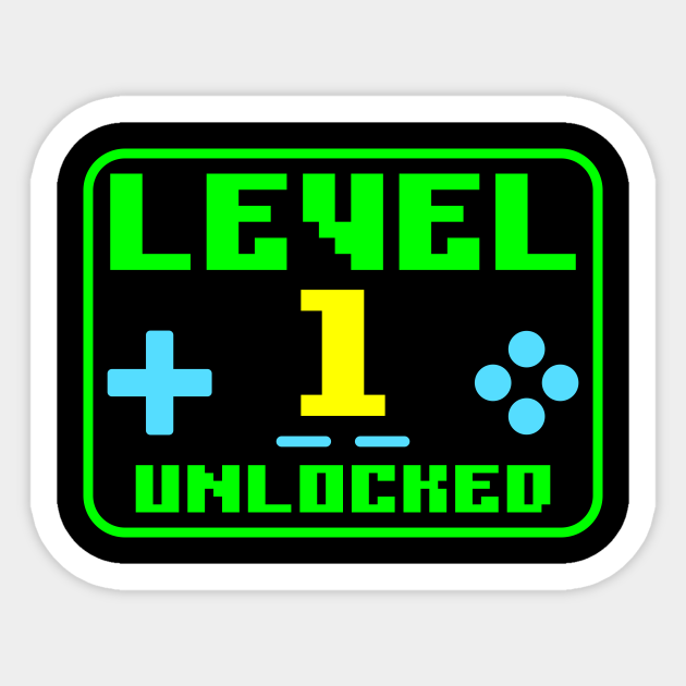 Level 1 Unlocked - Level 1 Unlocked - Sticker | TeePublic