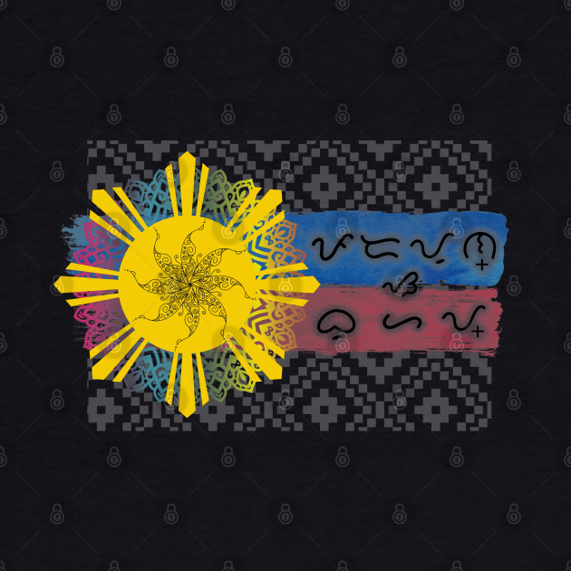 Philippine Flag-Sun Baybayin word Padayon sa Buhay (keep on living ...