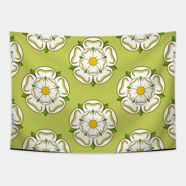 Yorkshire Rose - Pattern - Green Background - Yorkshire - Tapestry ...